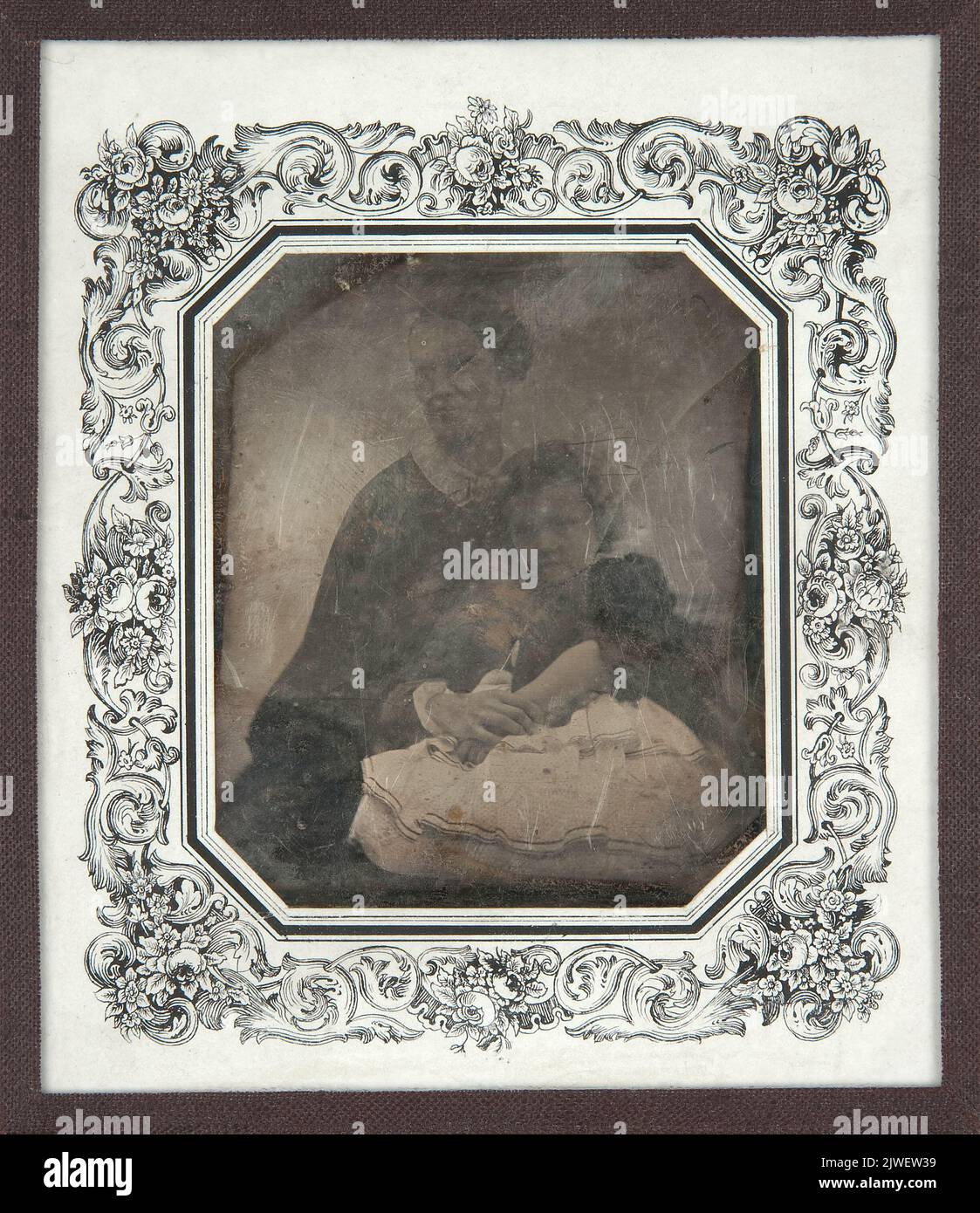 Portret Olimpii z Oskierków Świętorzeckiej z córką Józią. Neupert, Carl ...