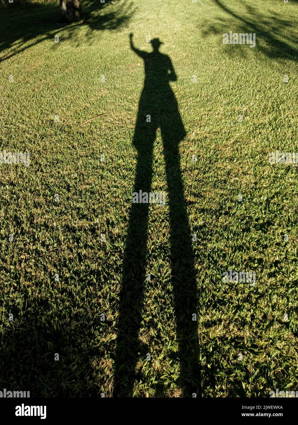 shadow of man at sunset Stock Photo - Alamy