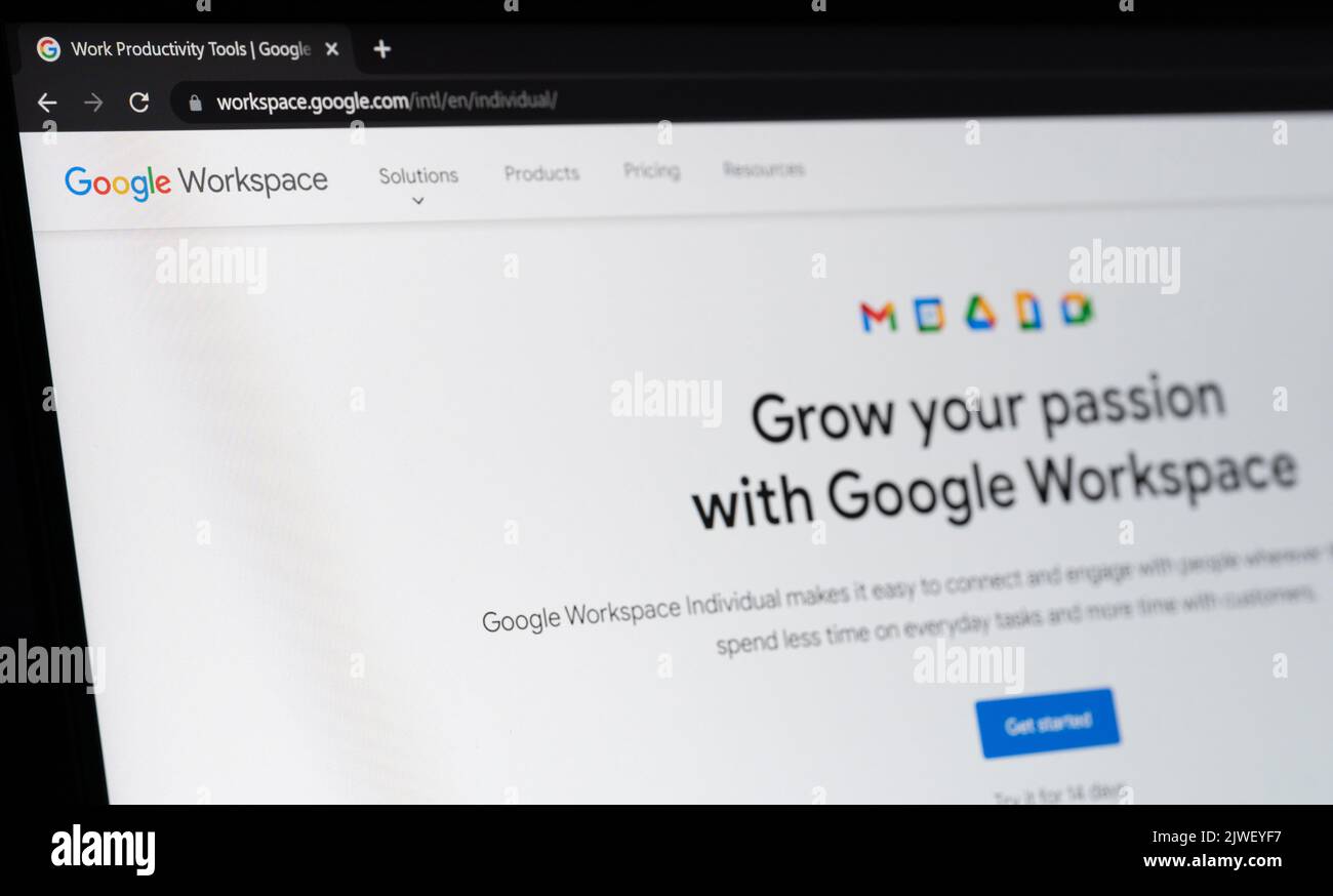 New york, USA - september 1, 2022: Overview of Google Workspace ...