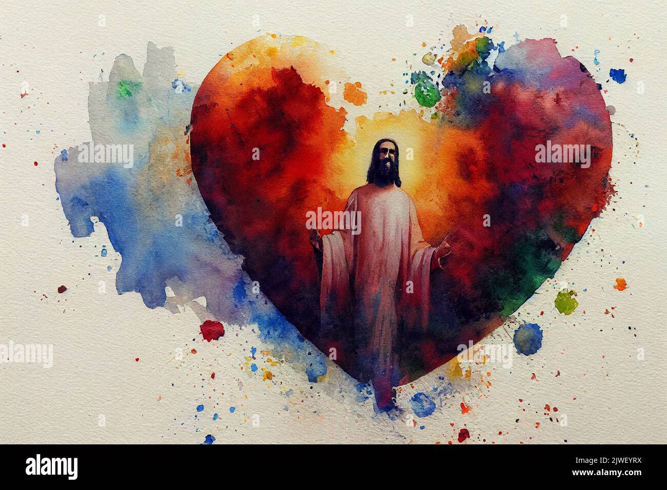 Heart art jesus painting hi-res stock photography and images - Alamy
