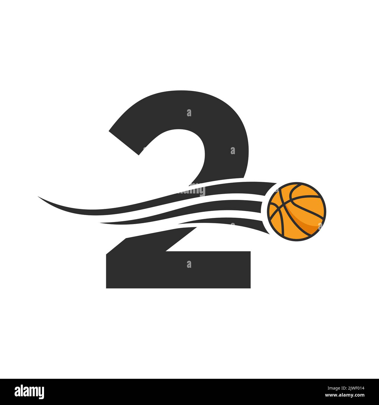 Letter 2 Basket Ball Logo Design For Basket Club Symbol Vector Template ...