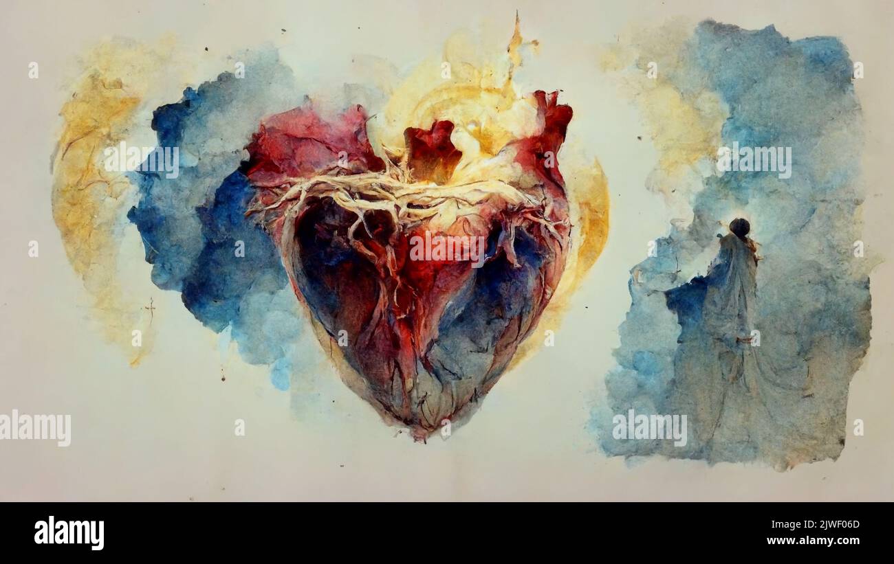 Heart art jesus painting hi-res stock photography and images - Alamy