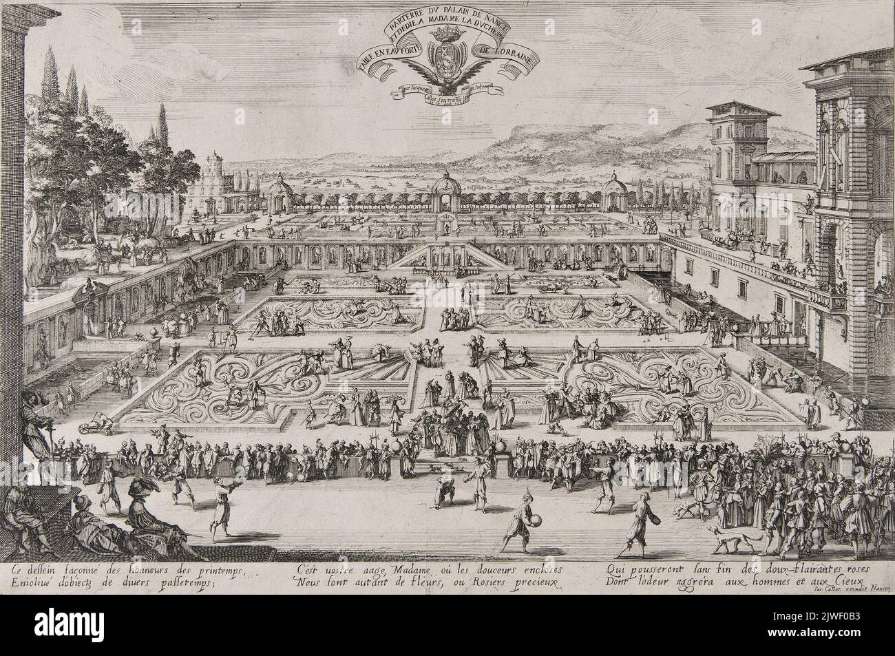 Parterre du Palais de Nanci. Callot, Jacques (1592-1635), graphic ...