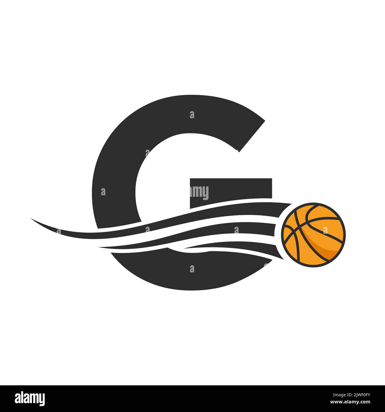 Letter G Basket Ball Logo Design For Basket Club Symbol Vector Template ...