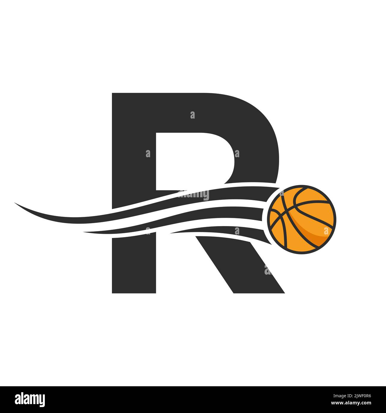 Letter R Basket Ball Logo Design For Basket Club Symbol Vector Template ...