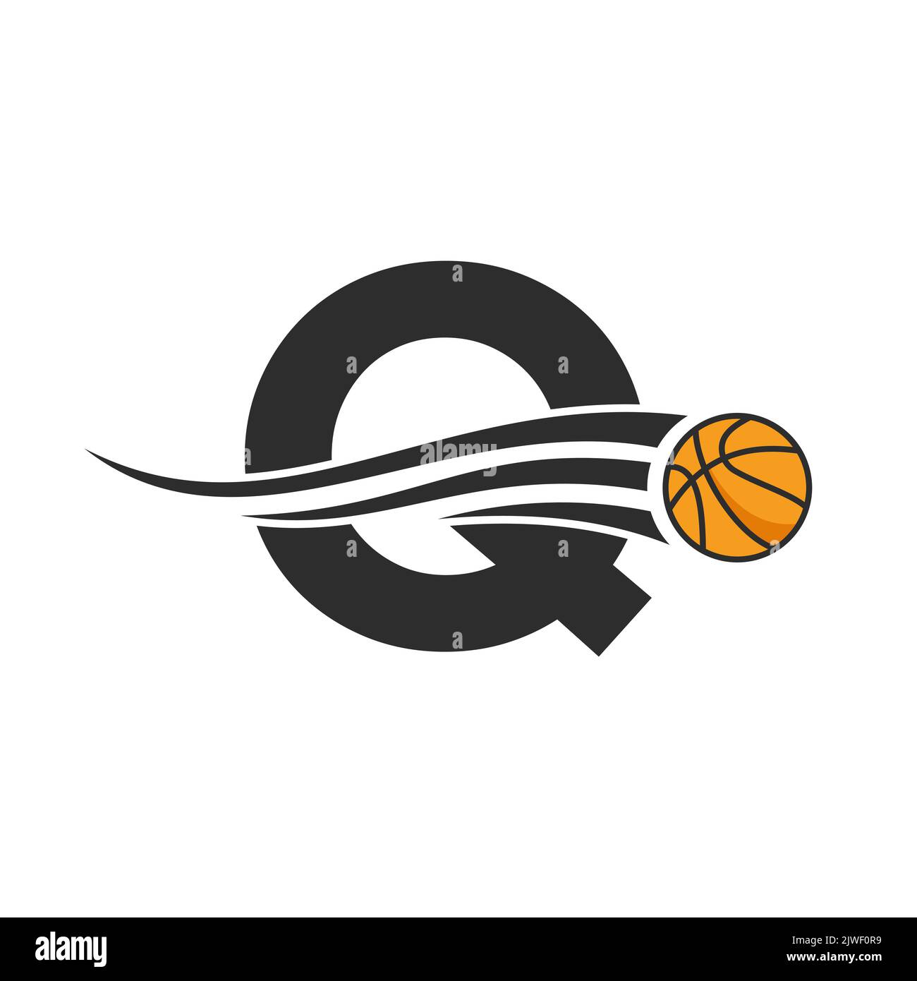 Letter Q Basket Ball Logo Design For Basket Club Symbol Vector Template ...
