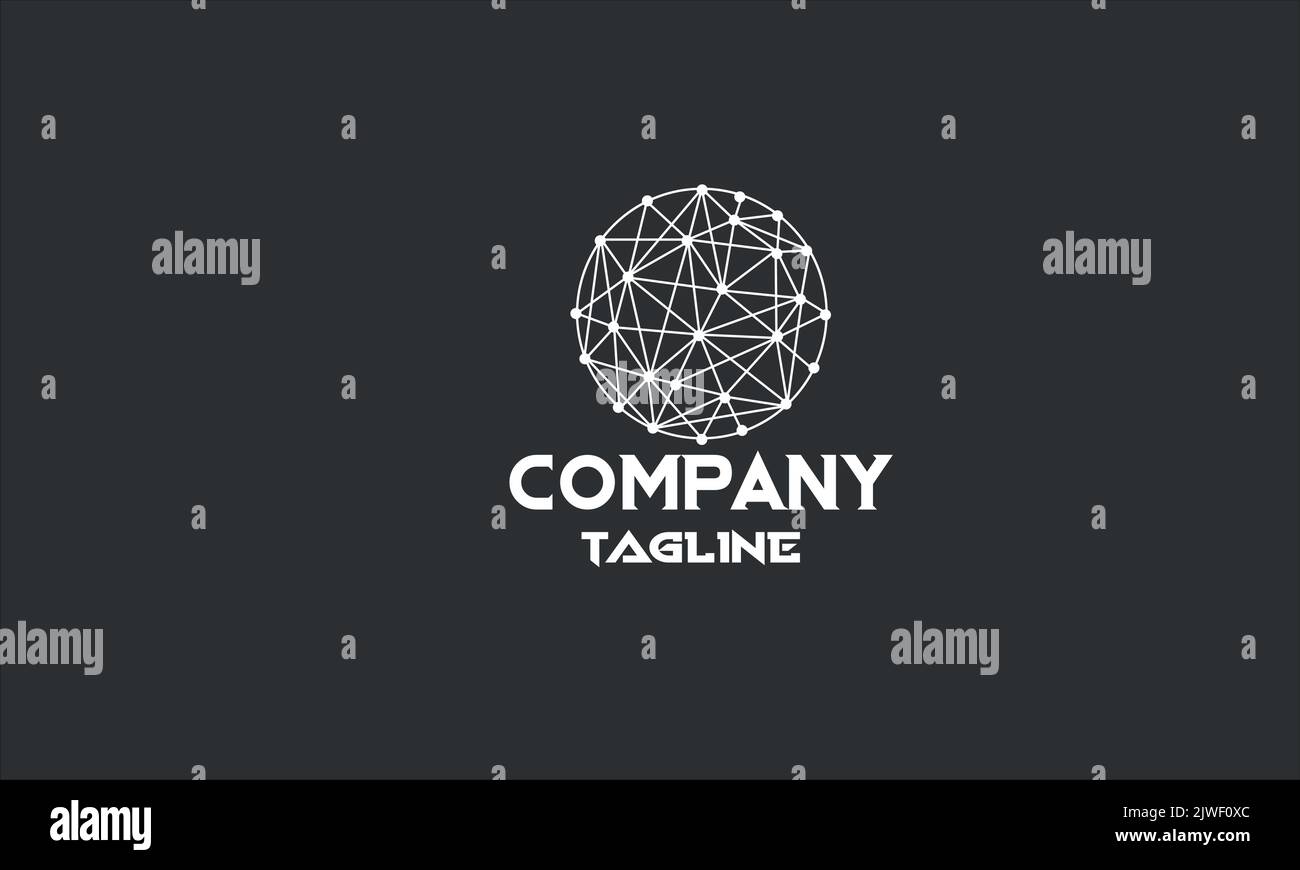 minimal global tech logo template Stock Vector Image & Art - Alamy