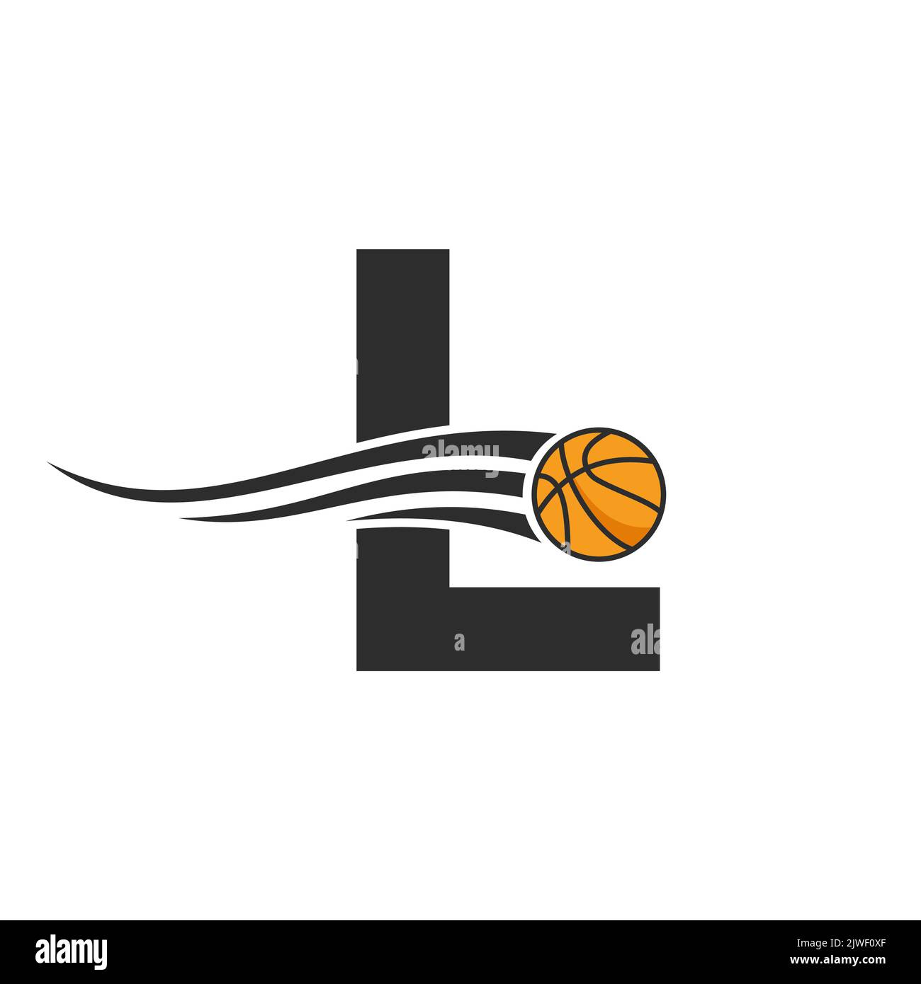Letter L Basket Ball Logo Design For Basket Club Symbol Vector Template ...