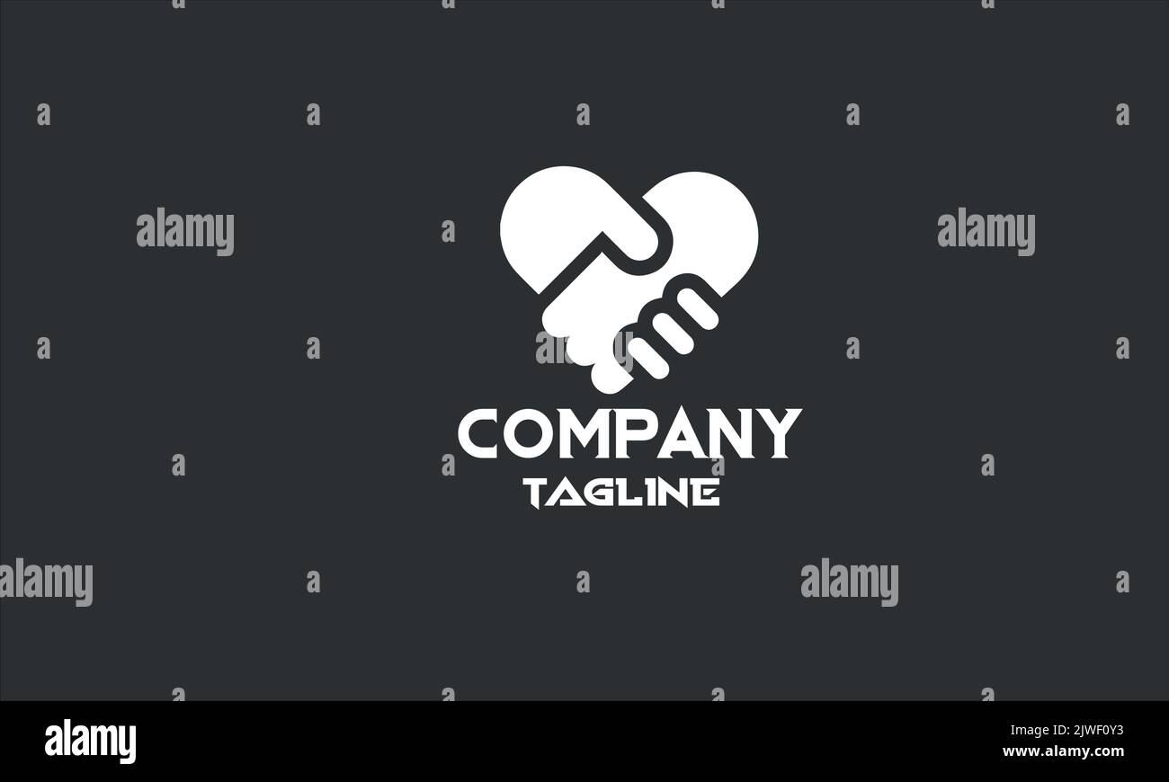 minimal handshake logo template Stock Vector Image & Art - Alamy