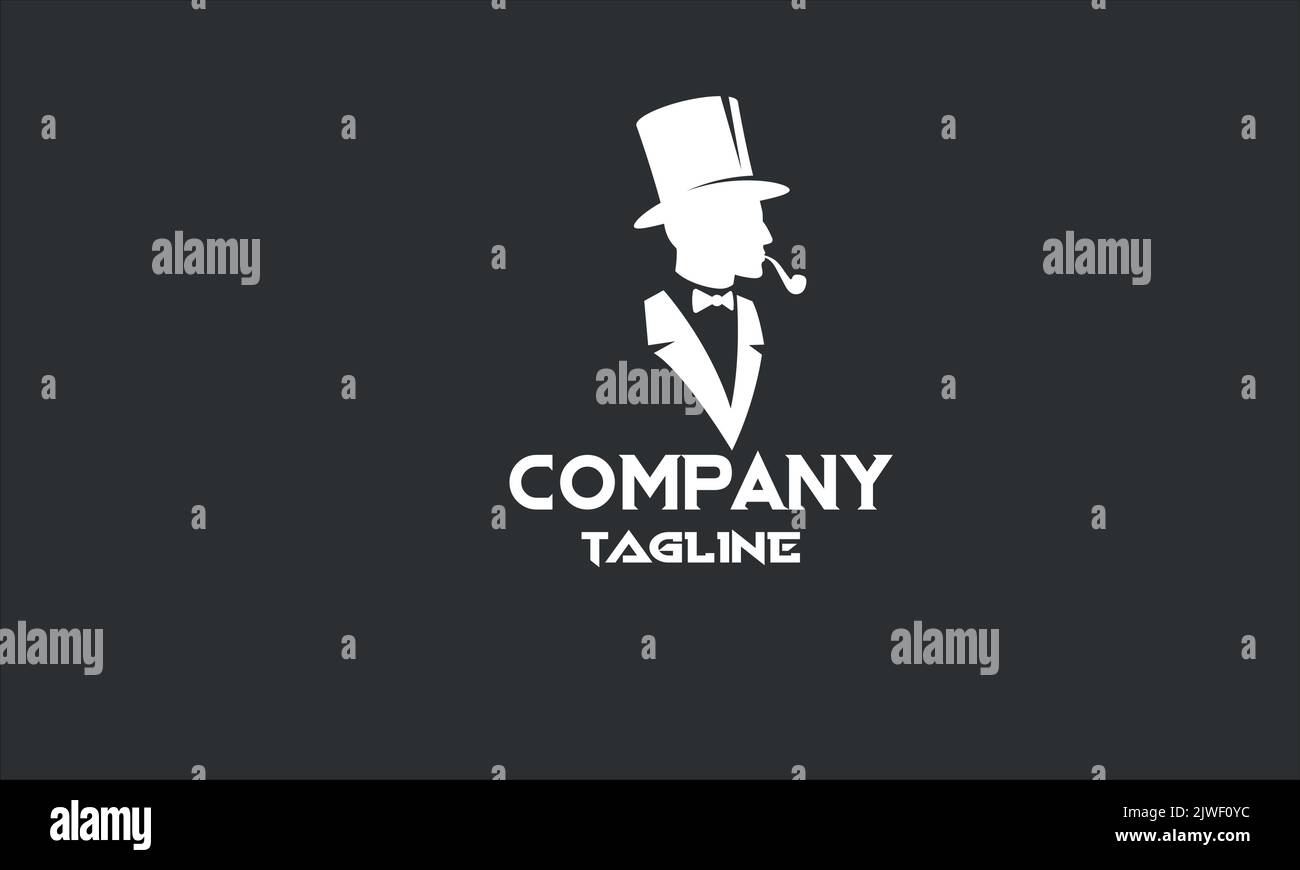 minimal gentleman men fashion designer logo template Stock Vector Image ...