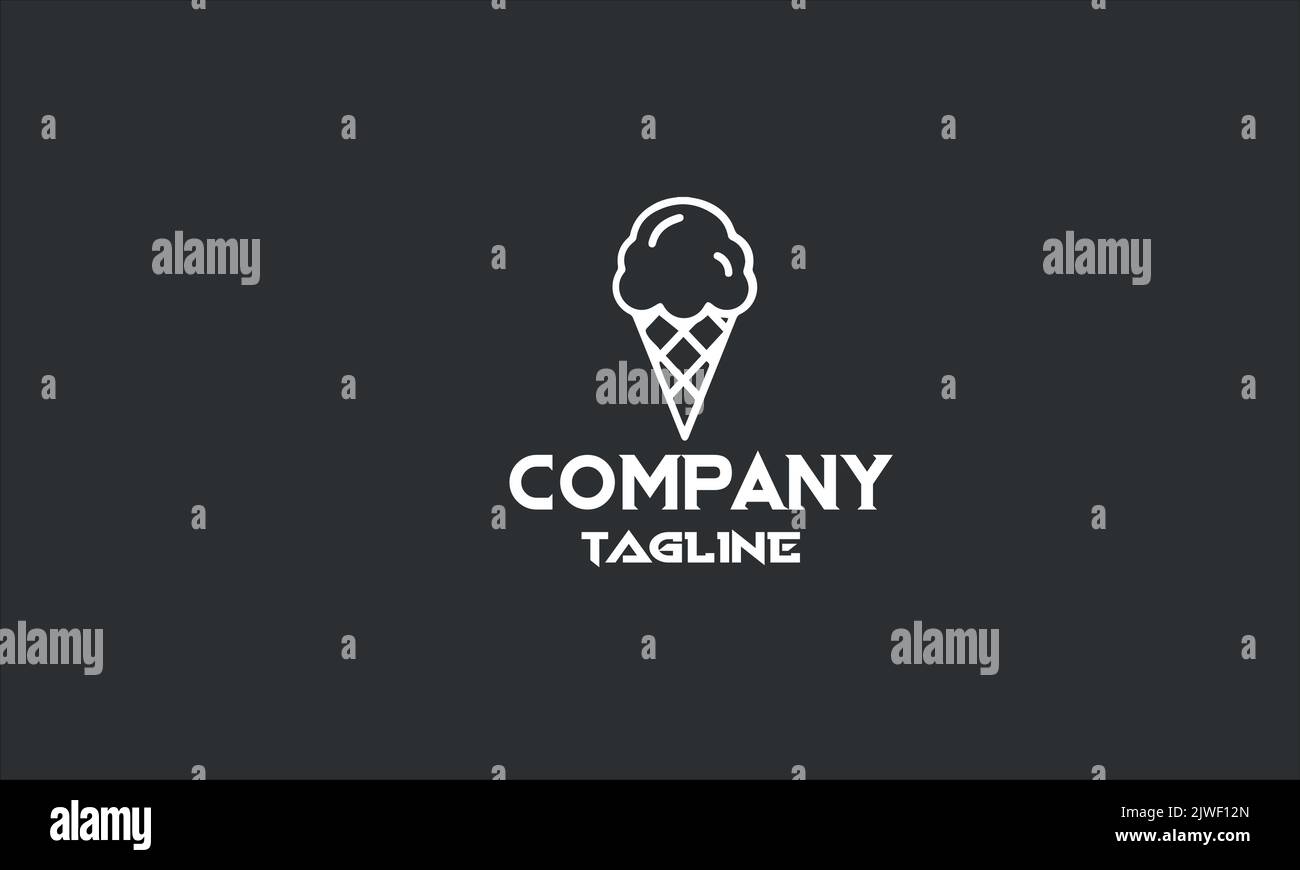 minimal ice cream logo template Stock Vector Image & Art - Alamy