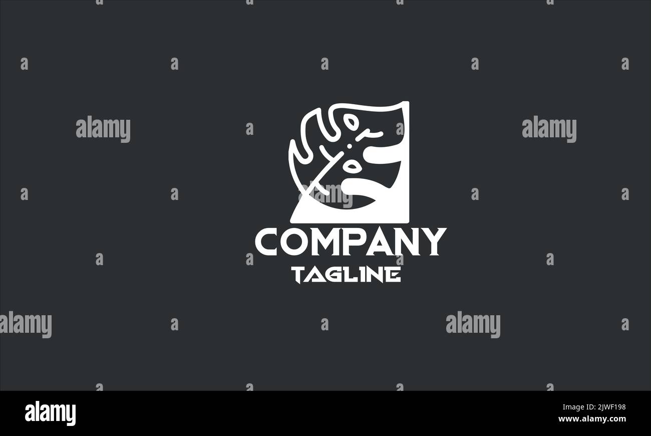 Minimal leaf logo hi-res stock photography and images - Alamy
