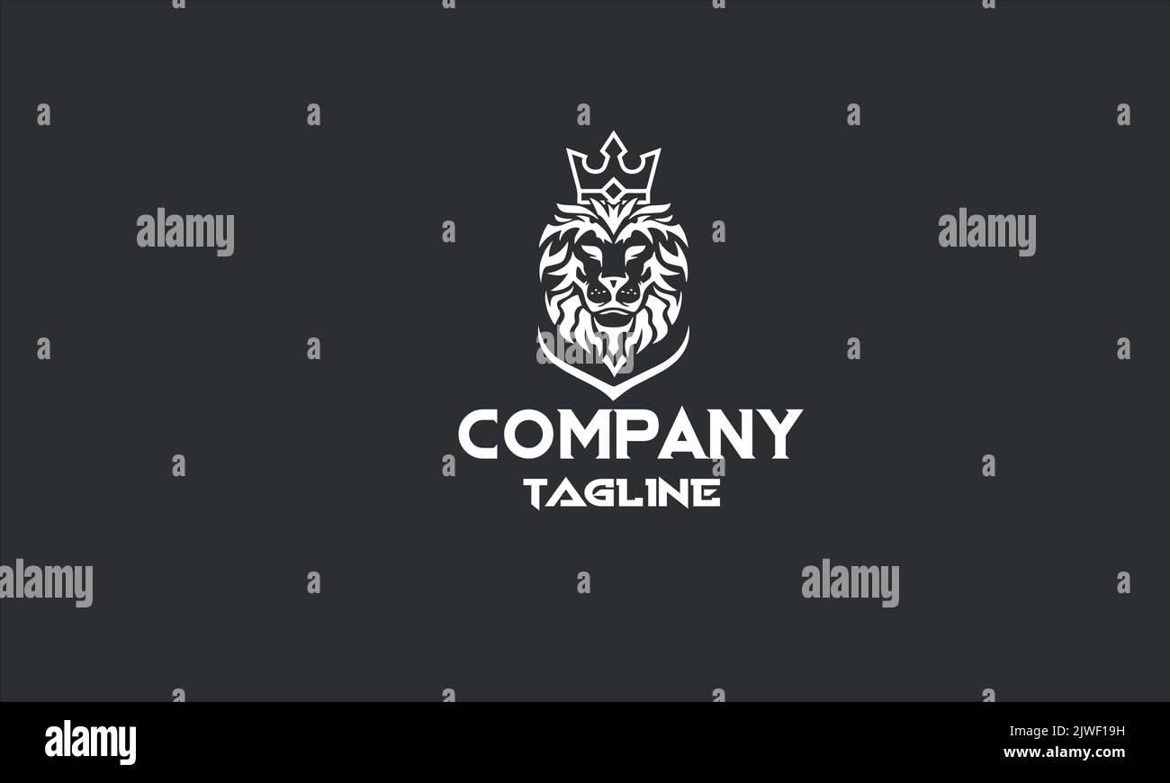 minimal lion logo template Stock Vector Image & Art - Alamy