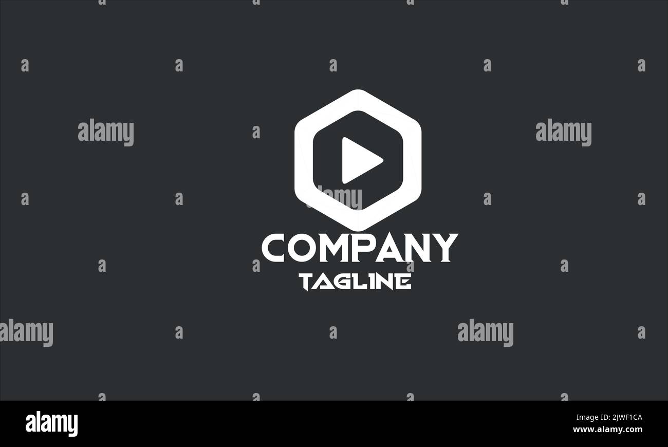 minimal media play logo template Stock Vector Image & Art - Alamy