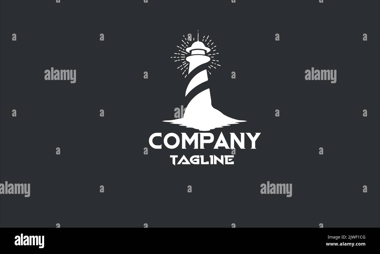 minimal lighthouse logo template Stock Vector Image & Art - Alamy