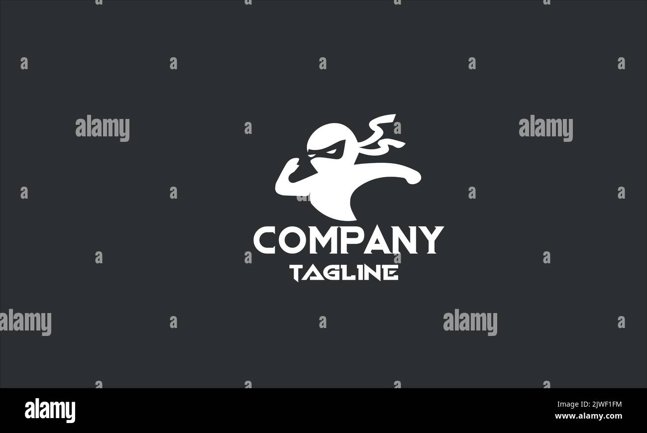 minimal cartoon ninja logo template Stock Vector Image & Art - Alamy