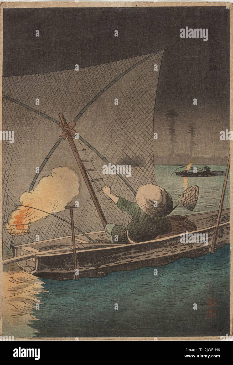 Night fishing by torchlight. Takahashi, Hiroaki (Shôtei) (1871-1944 ...