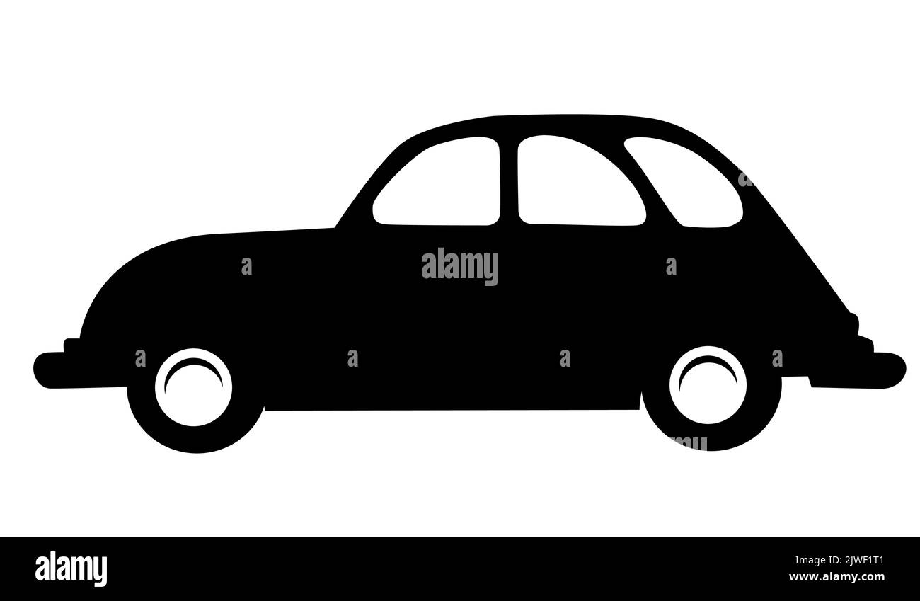 Vintage single silhouette abstract Retro car vehicle urban Stock Vector ...