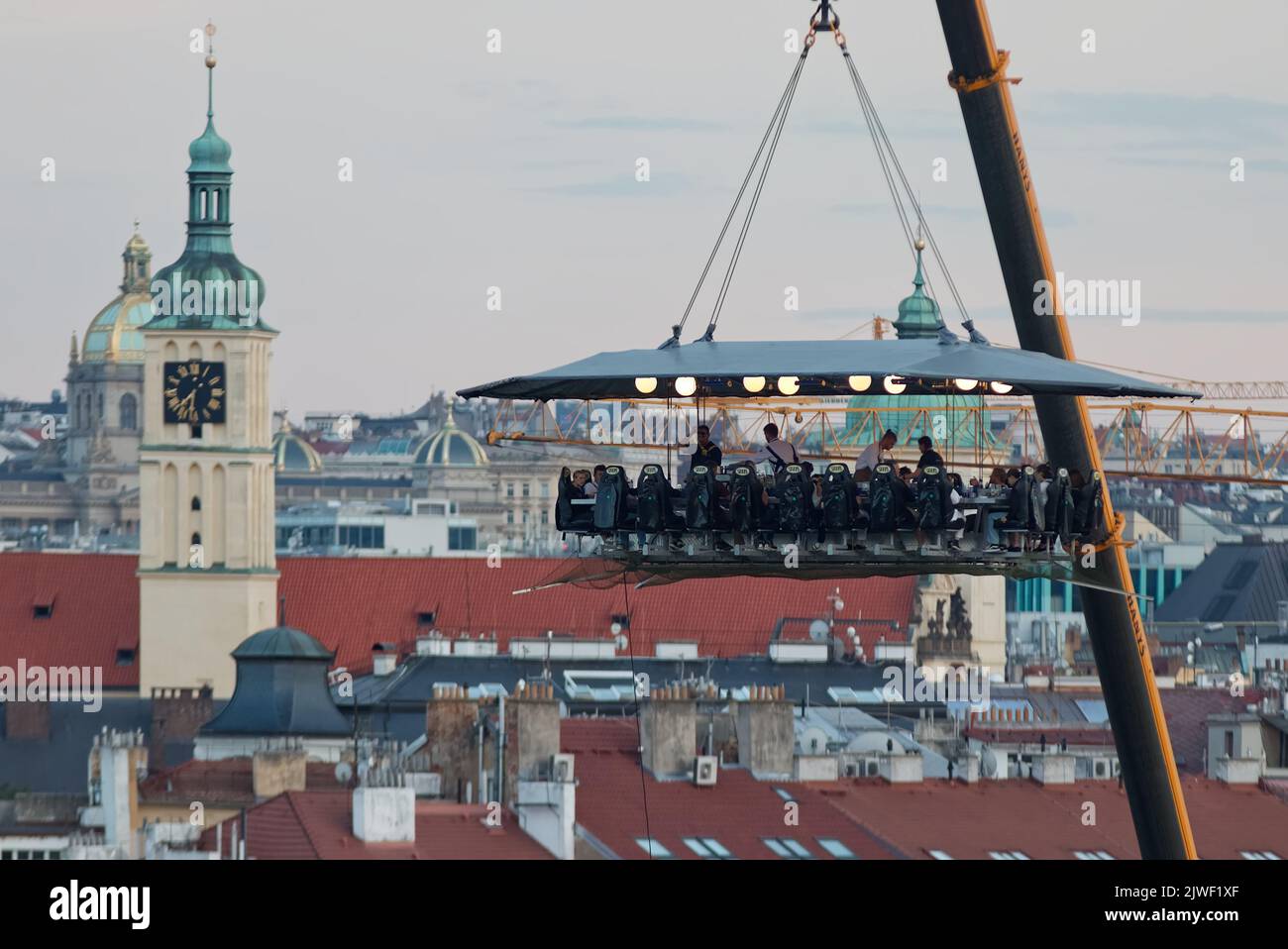 Prague - September 4: Dinner in the sky event on September 4, 2022 at ...