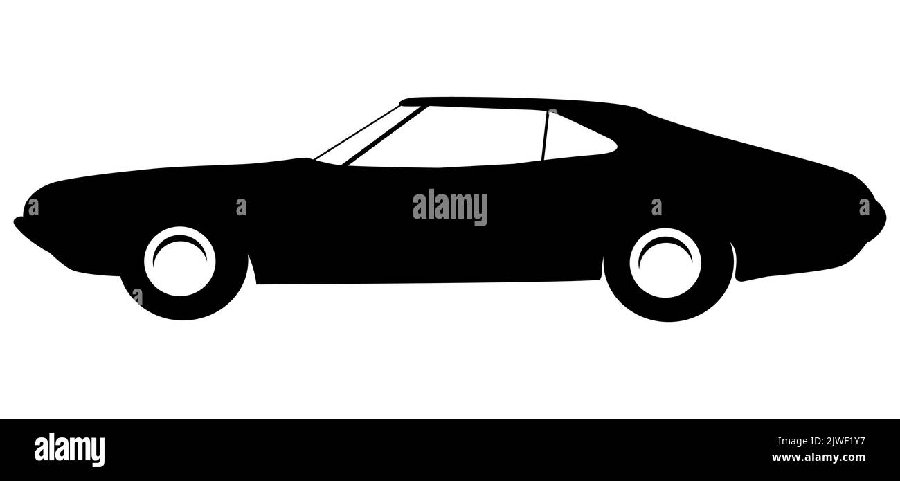 Vintage single silhouette abstract Retro car vehicle urban Stock Vector ...