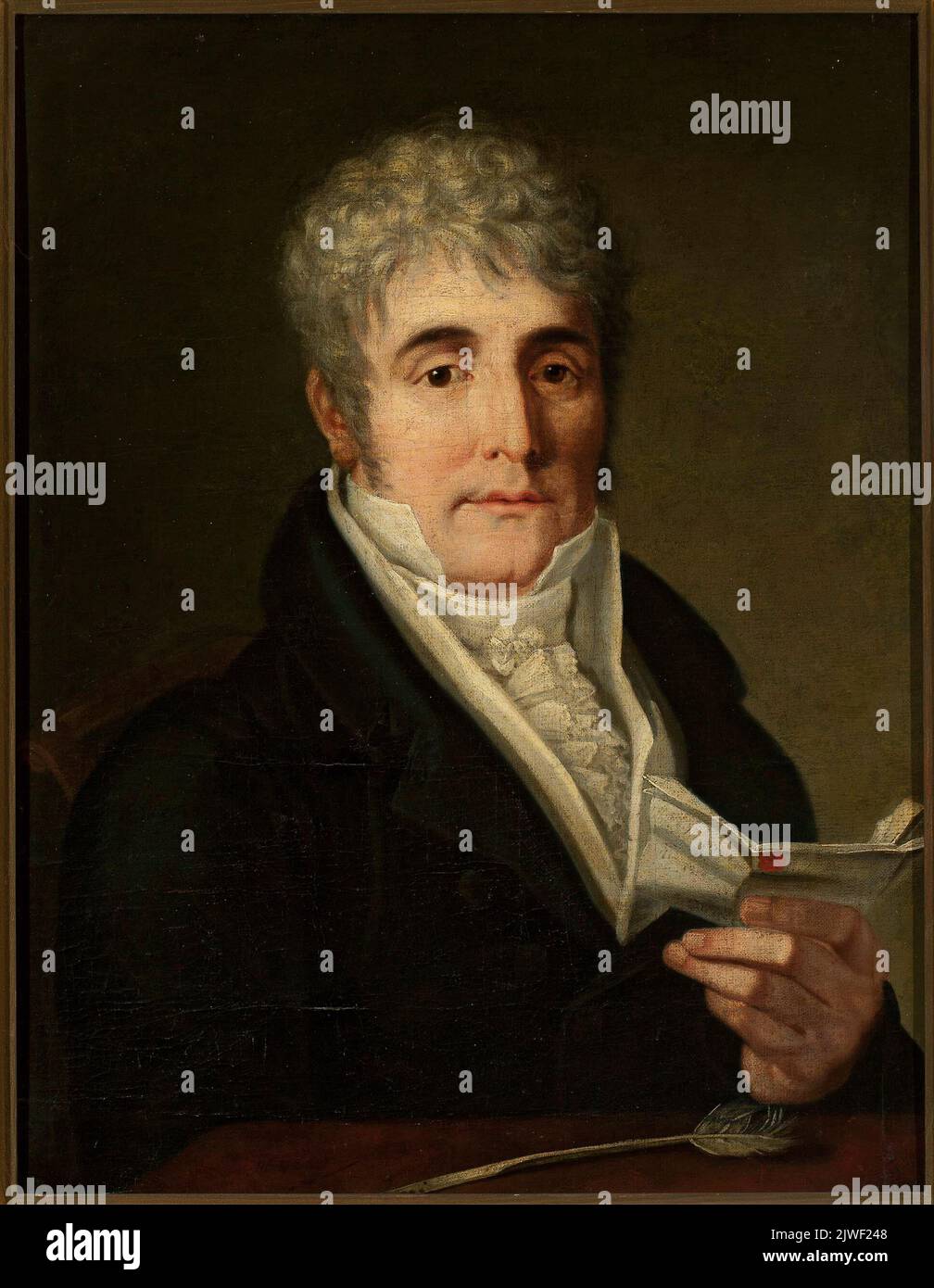 Portrait of Michał Hube. Blank, Antoni (1785-1844), painter Stock Photo ...