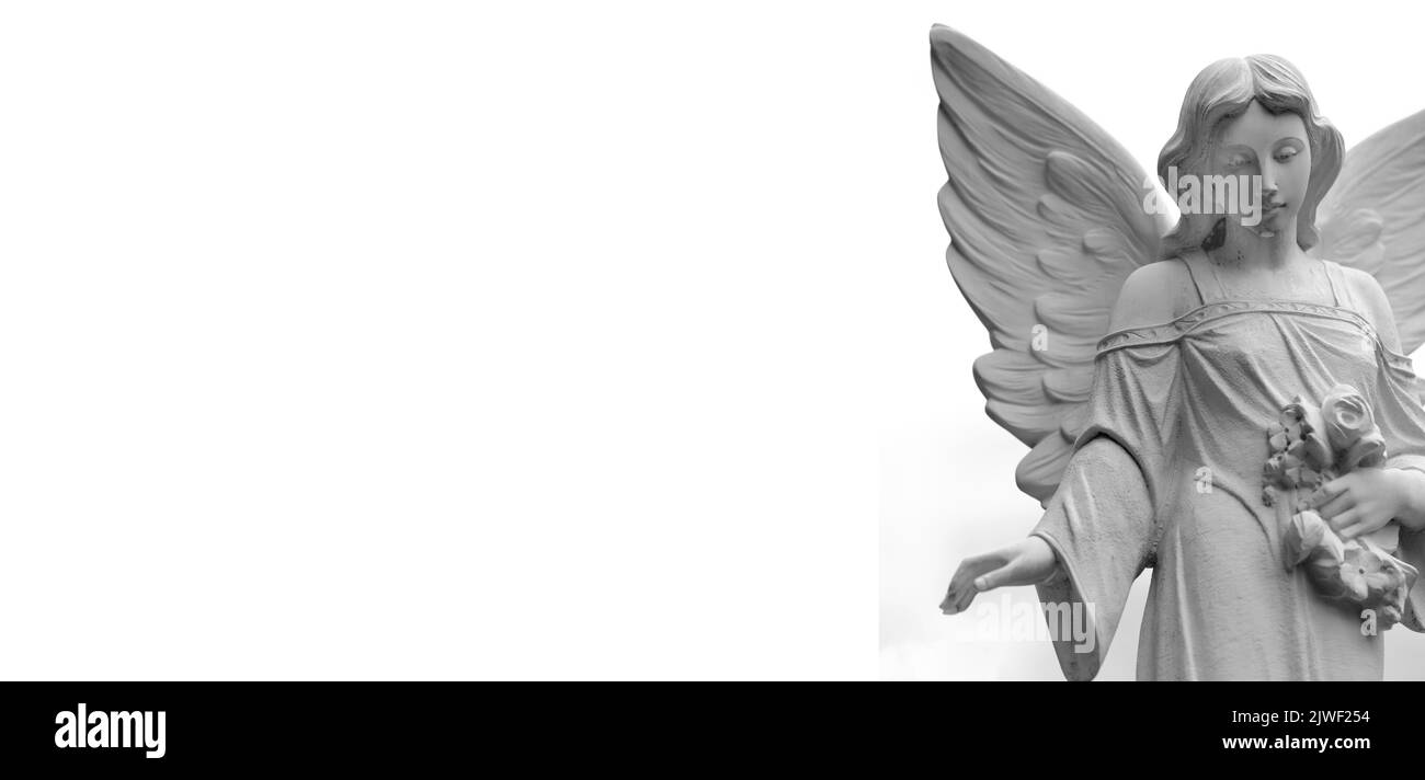 Sculpture of Angel with wings representing love faith and spiritual ...