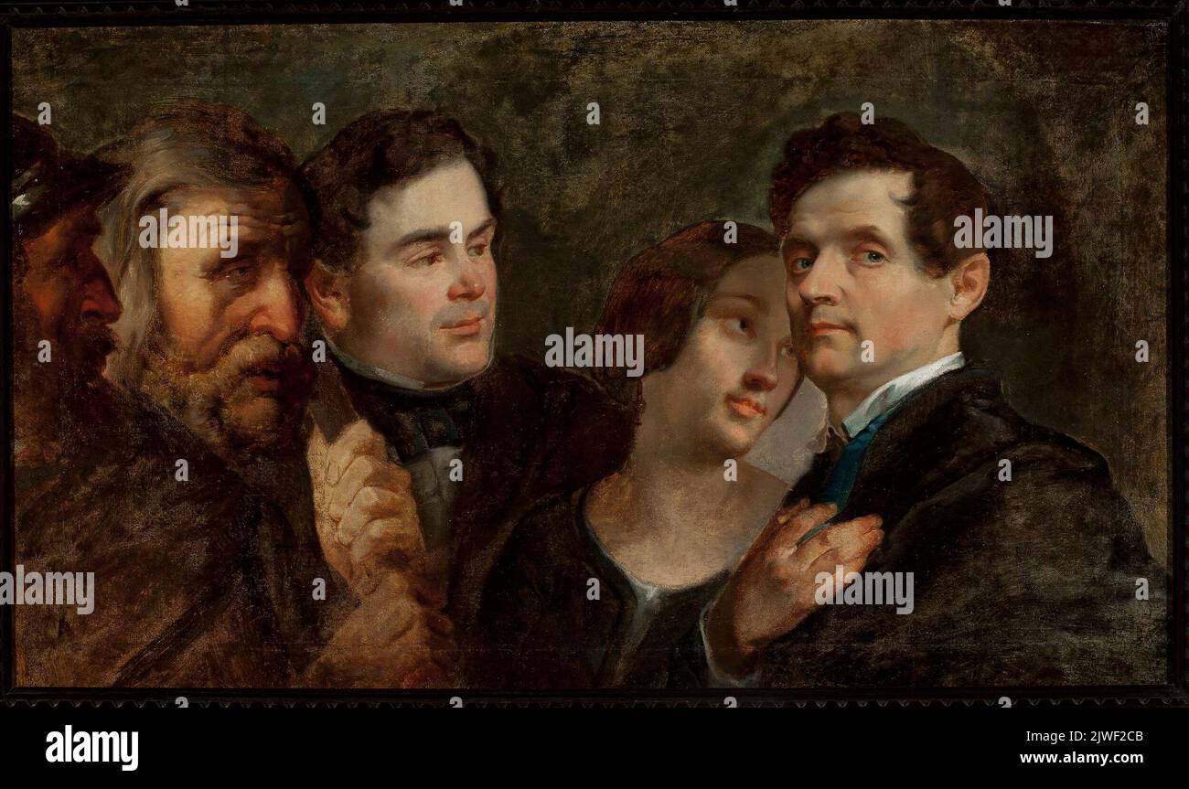 Collective portrait. Hadziewicz, Rafał (1803-1886), painter Stock Photo ...
