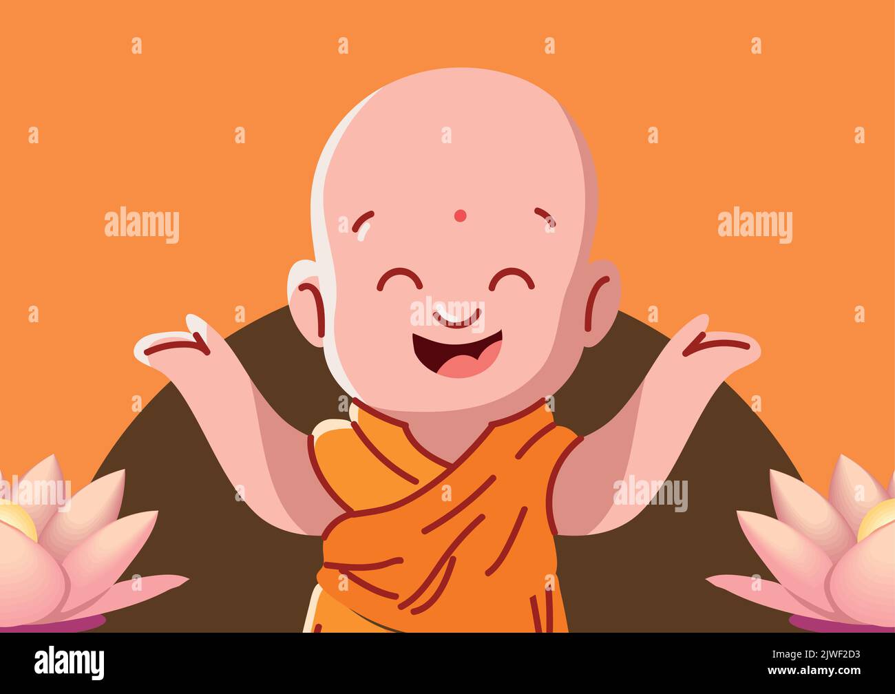 buddhist smiling monk Stock Vector Image & Art - Alamy