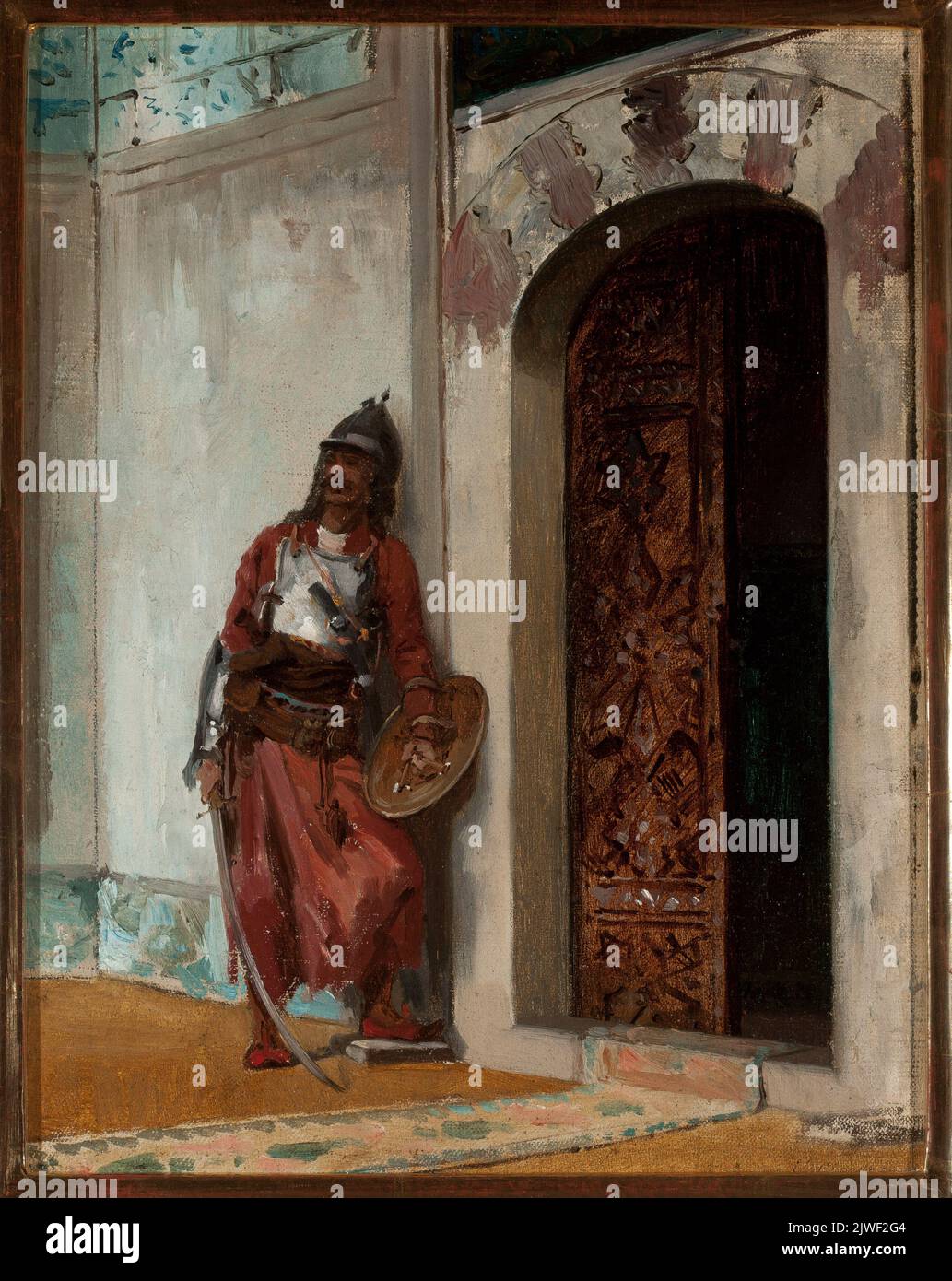 Guard at the entrance to the seraglio. Chlebowski, Stanisław (1835-1884 ...
