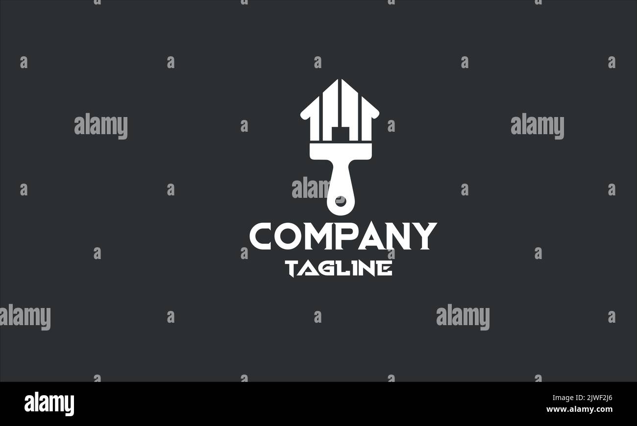 minimal paint brush logo template Stock Vector Image & Art - Alamy