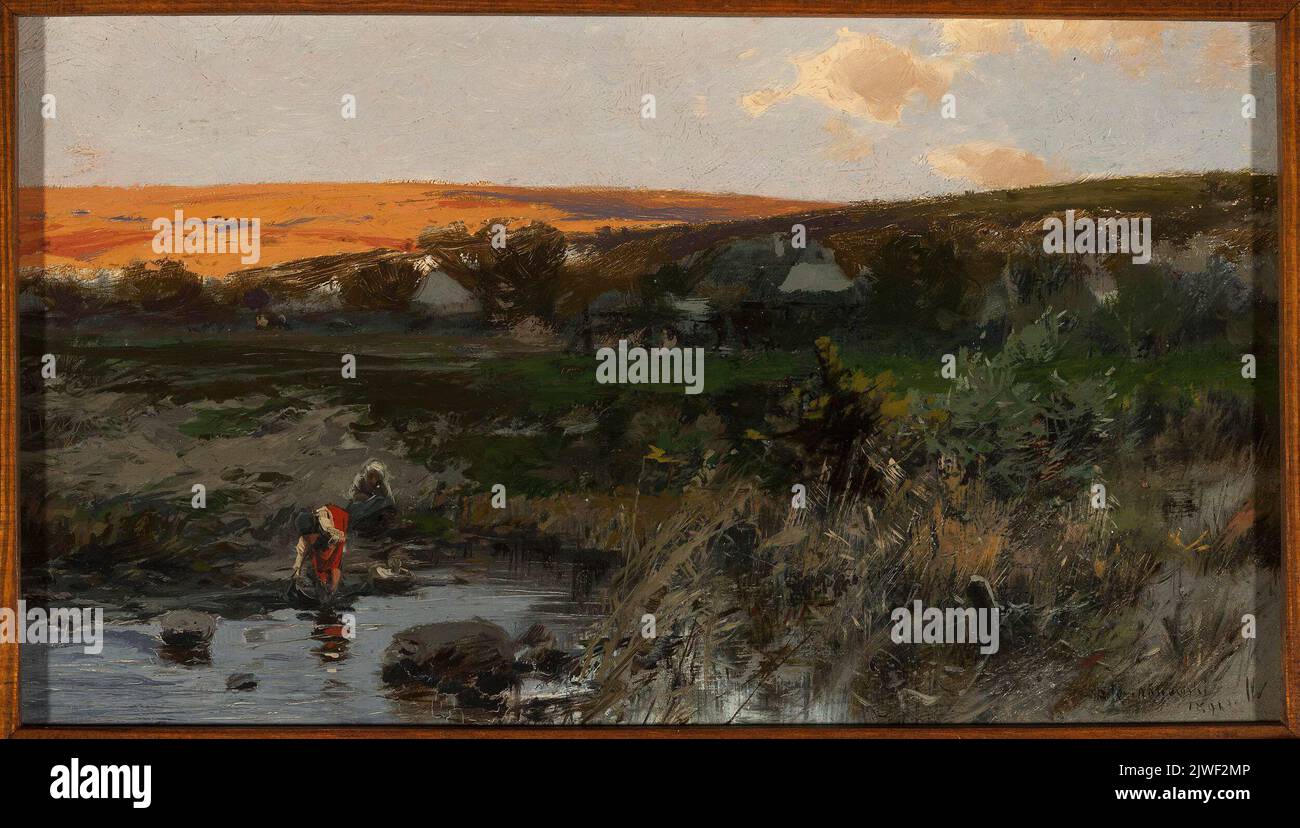 Landscape at sunset. Kochanowski, Roman Kazimierz (1857-1945), painter ...