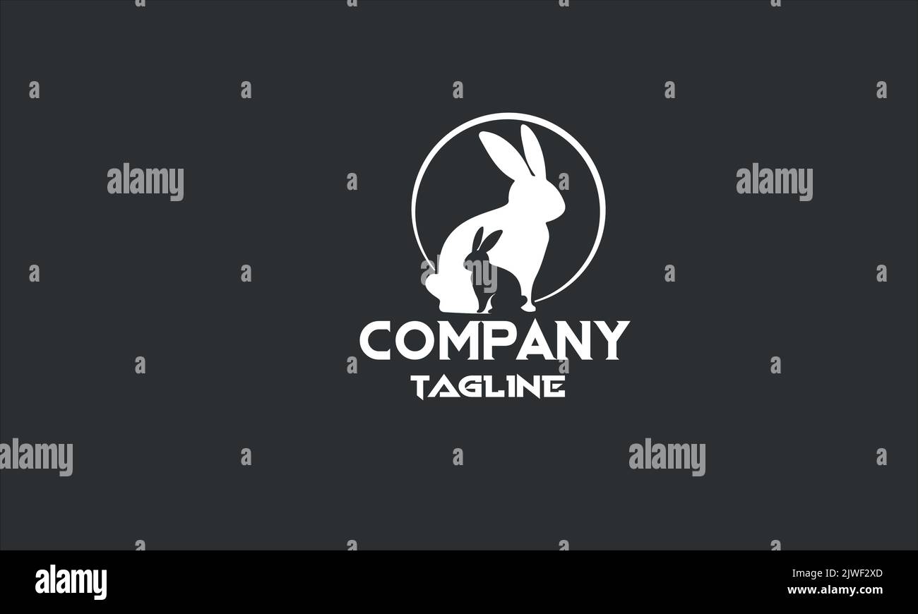minimal rabbit logo template Stock Vector Image & Art - Alamy