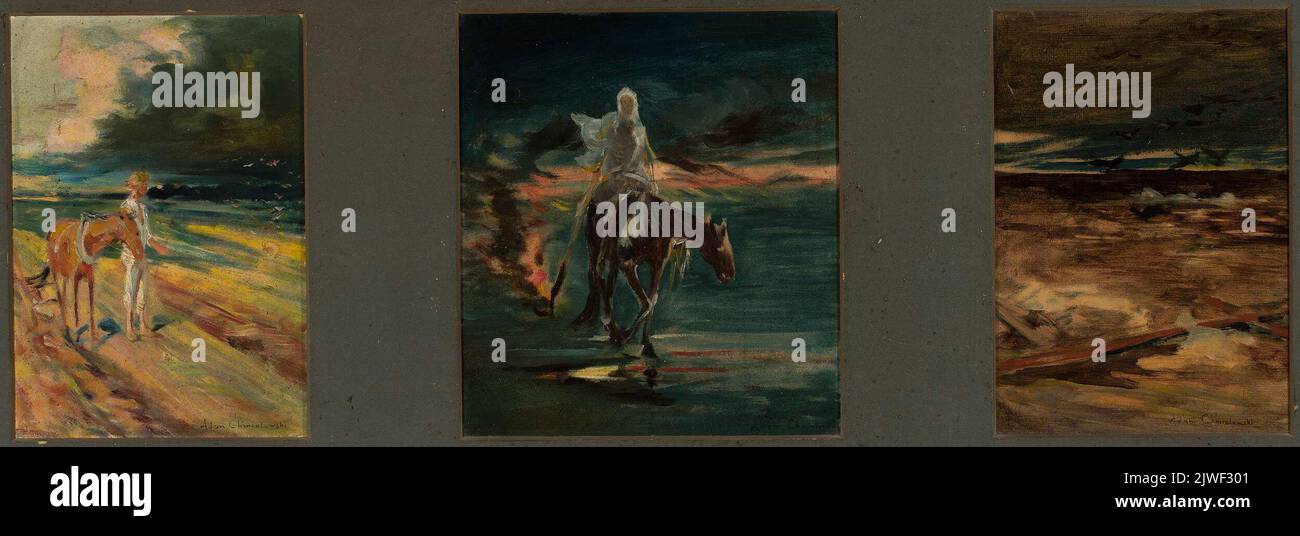 Black clouds. Death. Pestilence, triptych “Disaster", sketch ...