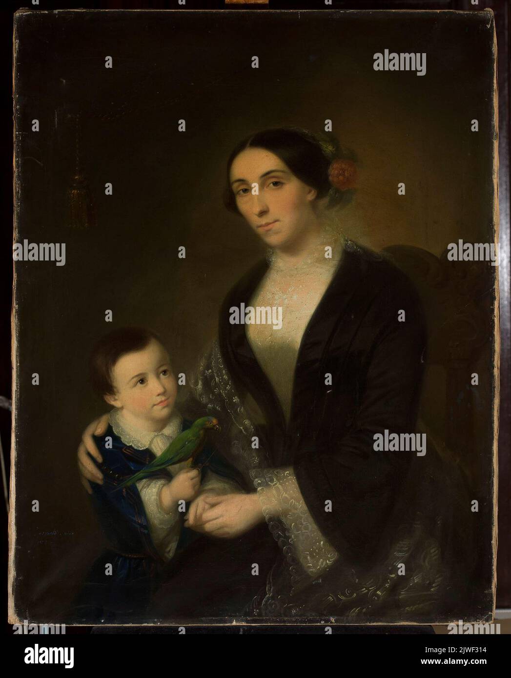 Portrait of a lady with a child. Zarzecki, Marcin (1825-1870), painter ...