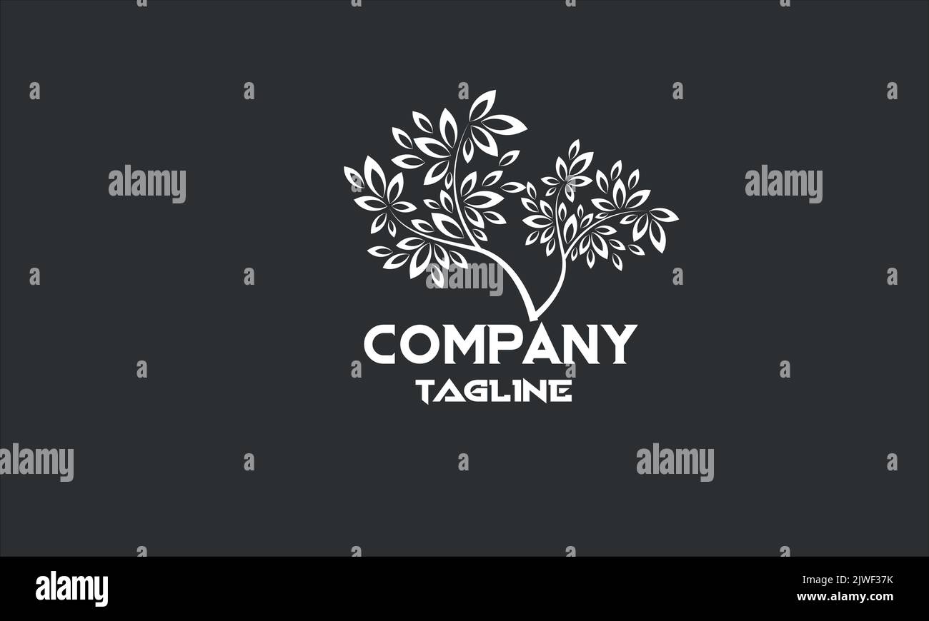 minimal tree logo template Stock Vector Image & Art - Alamy