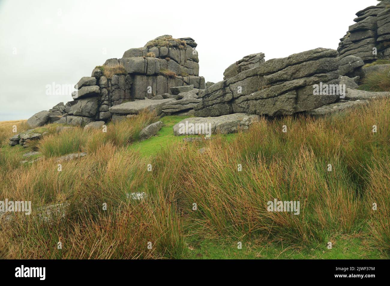 Rock stacks on Great Mis tor, Dartmoor, Devon, England, UK Stock Photo ...