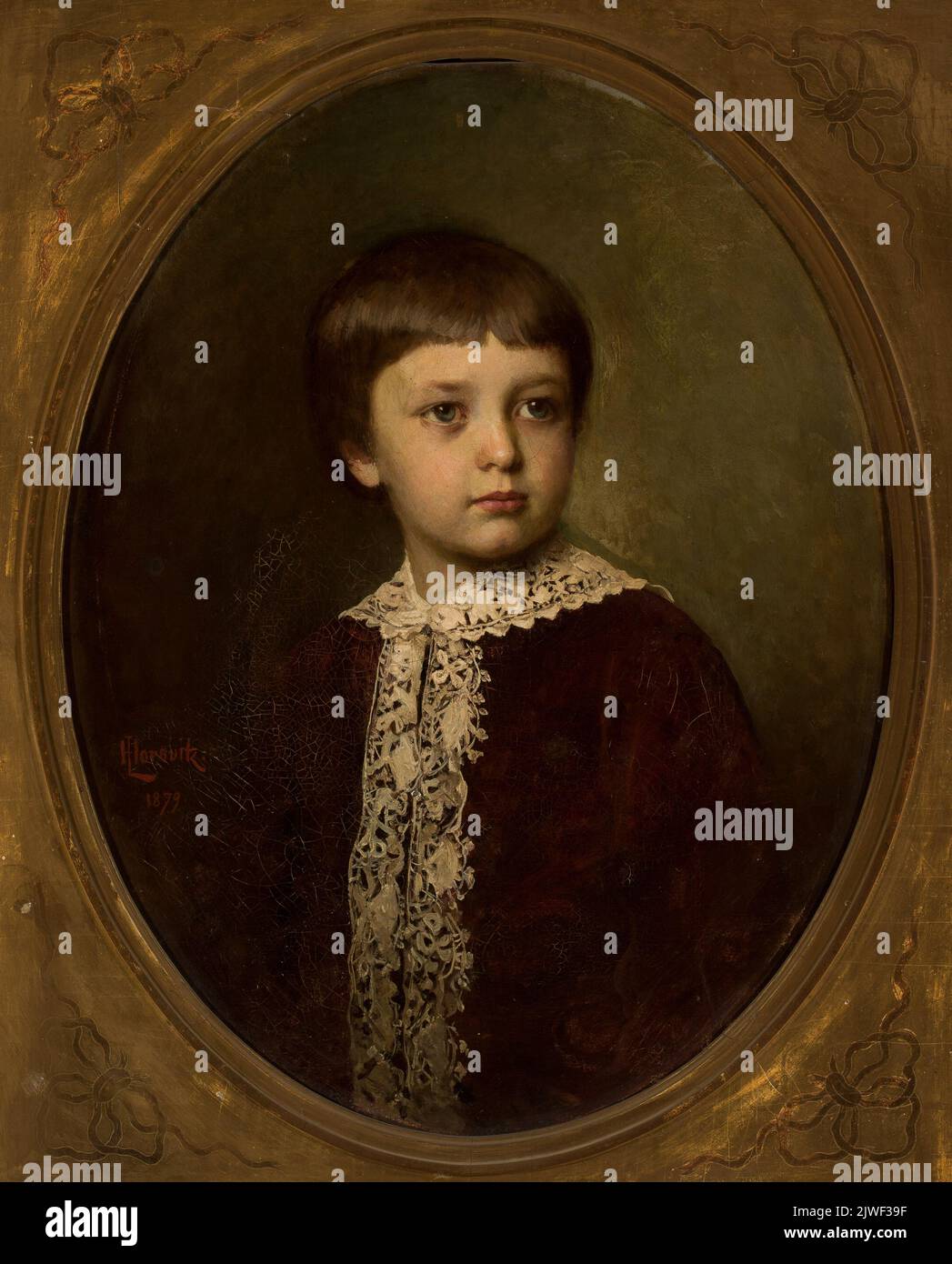 Portrait of a boy. Horowitz, Leopold (1838-1917), painter Stock Photo ...