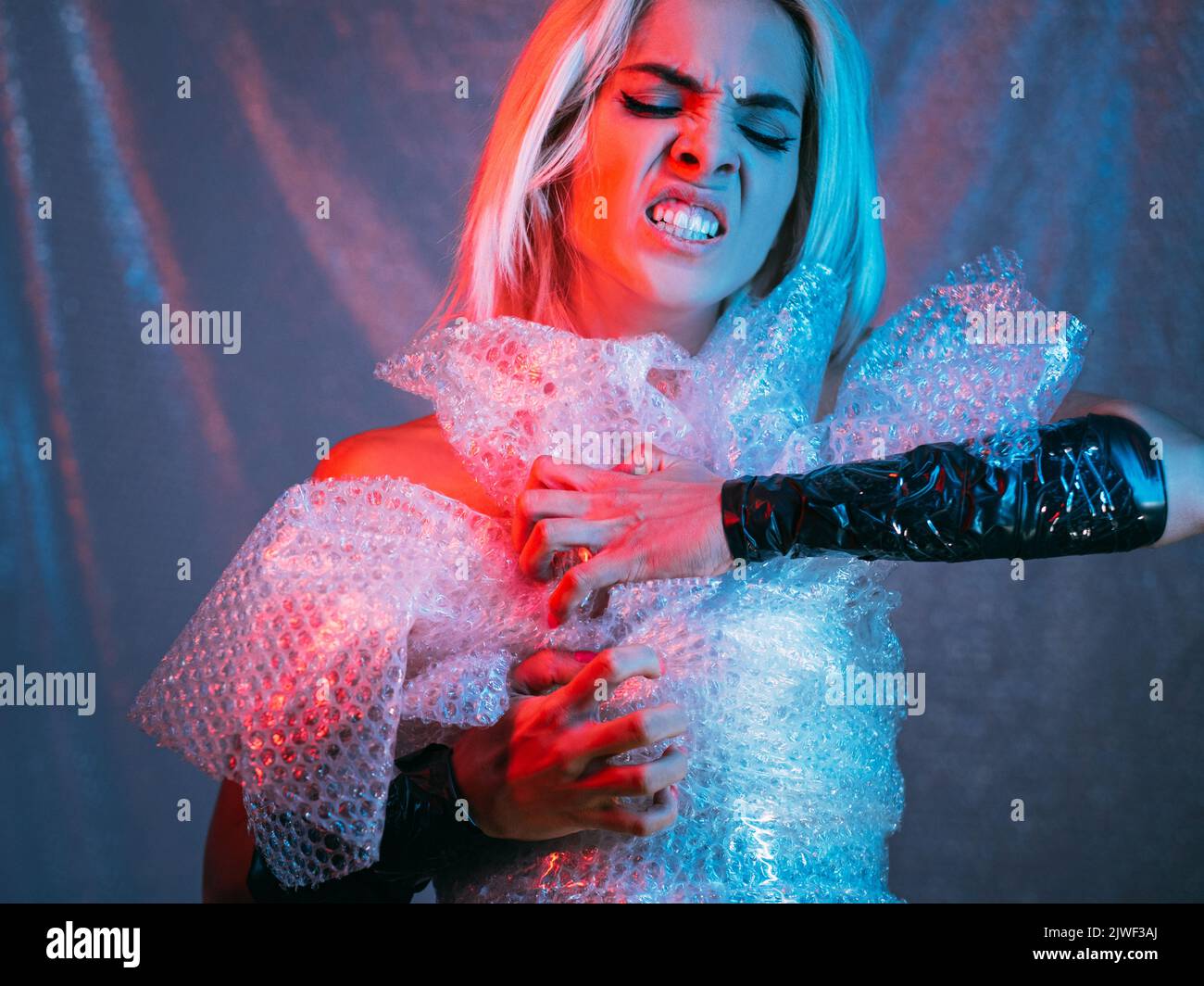 conceptual portrait plastic pollution sustainable Stock Photo - Alamy