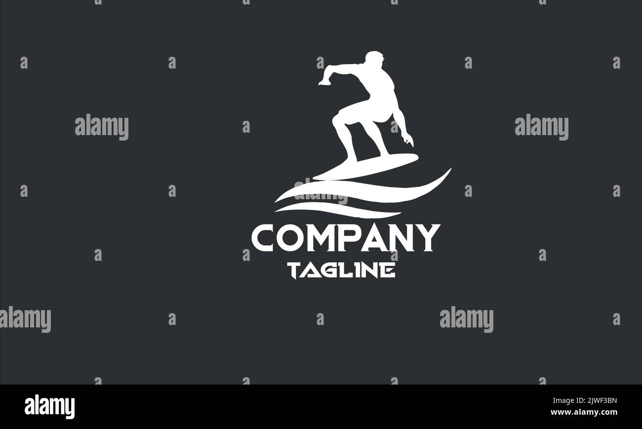 minimal surfing logo template Stock Vector Image & Art - Alamy