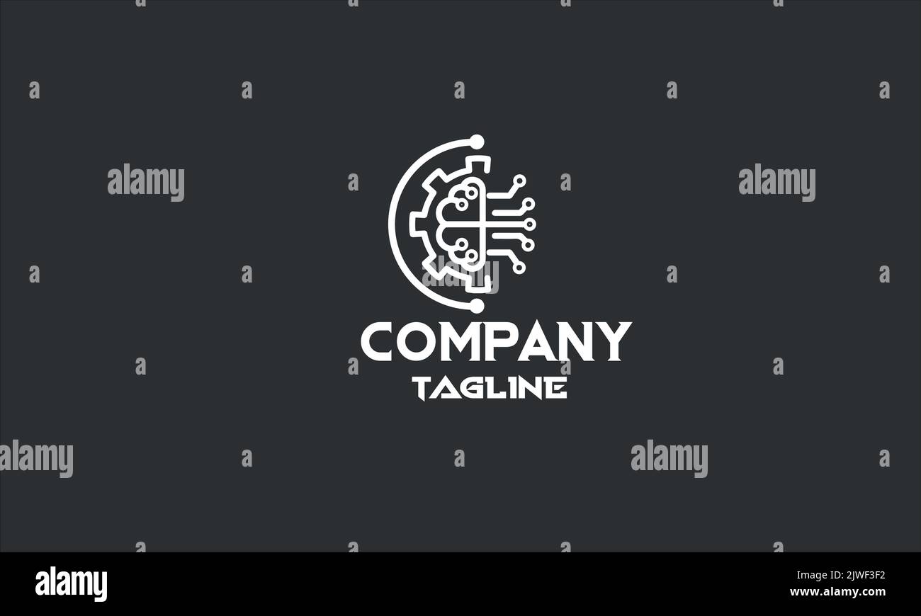 minimal technology logo template Stock Vector Image & Art - Alamy