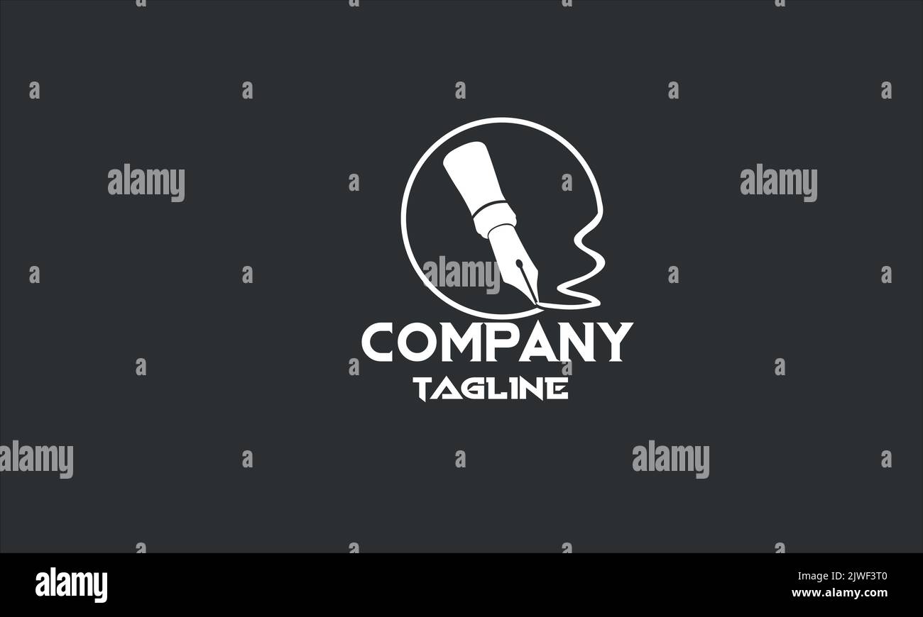 minimal pen logo template Stock Vector Image & Art - Alamy