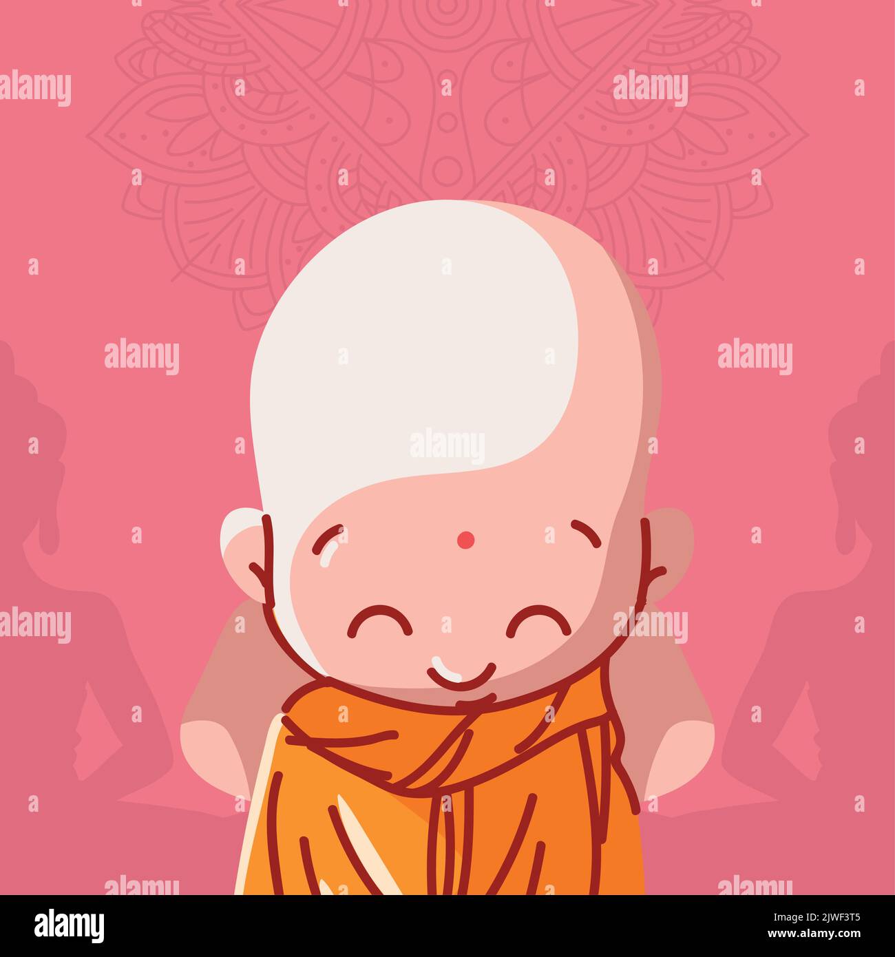buddhist monk boy Stock Vector Image & Art - Alamy