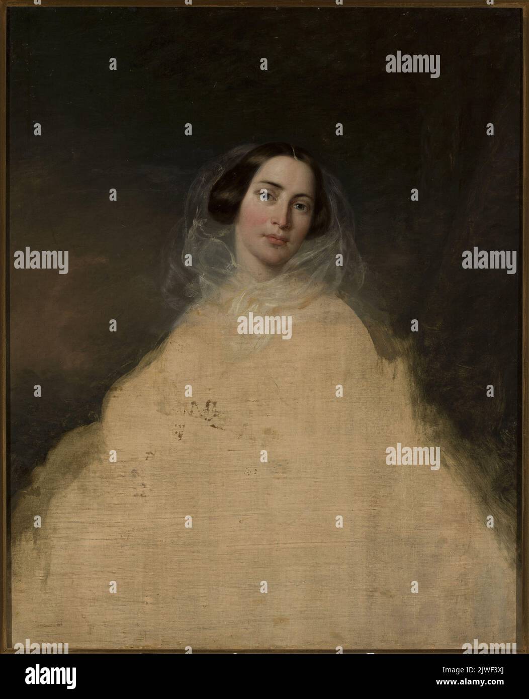 Portrait sketch of a lady. Simmler, Józef (1823-1868), painter Stock ...