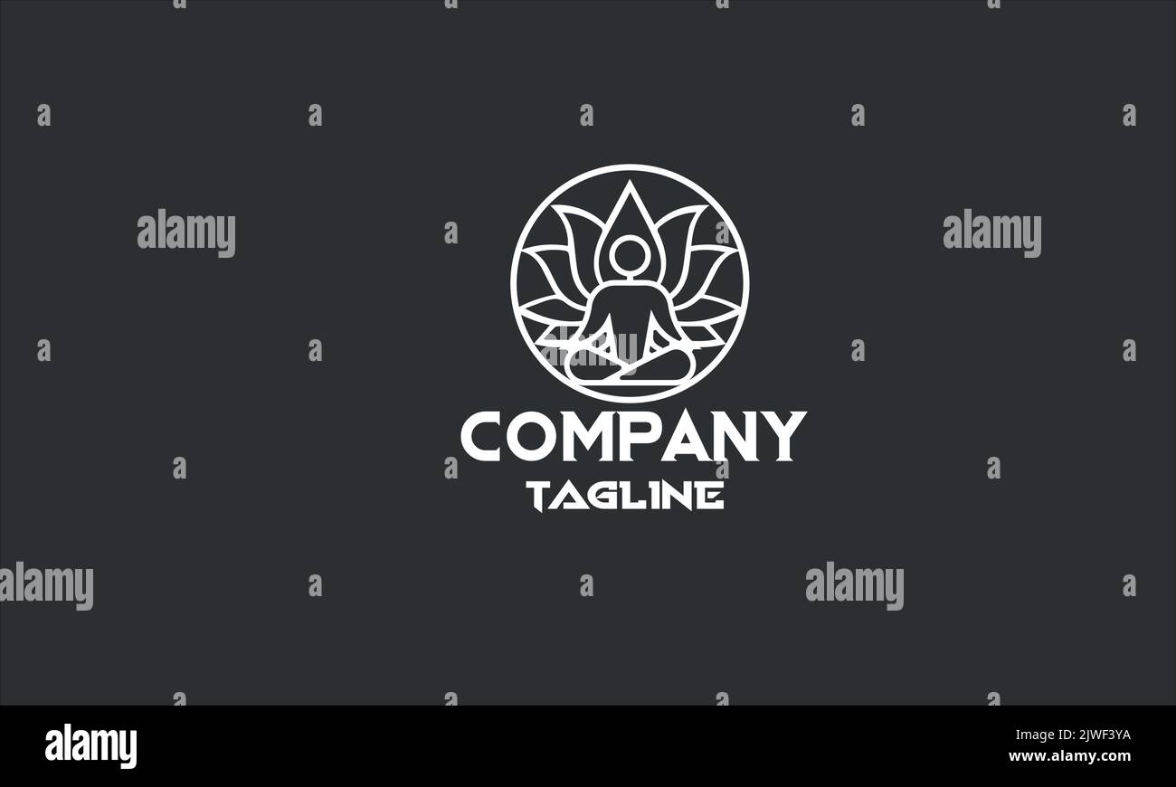 minimal lotus flower yoga logo template Stock Vector Image & Art - Alamy