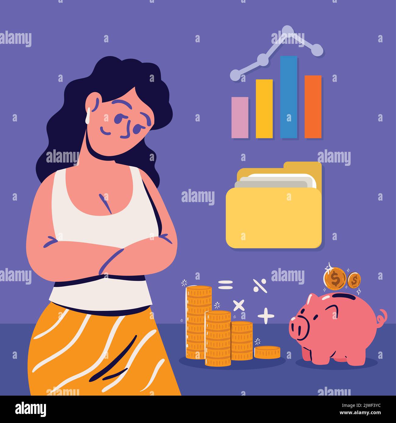 woman working accounting and auditing Stock Vector Image & Art - Alamy