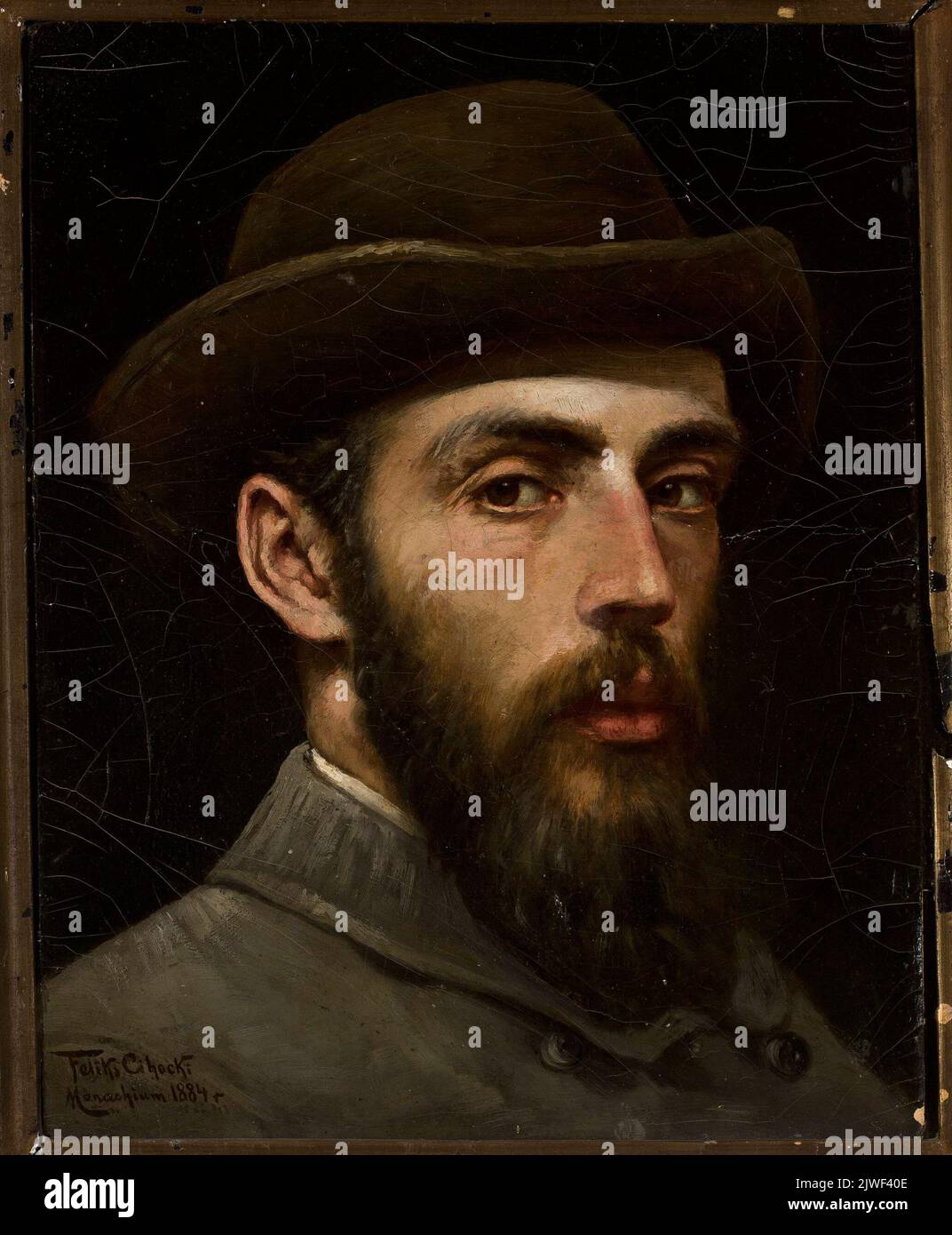 Self-portrait in a hat. Cichocki, Feliks (1861-1921), painter Stock Photo - Alamy