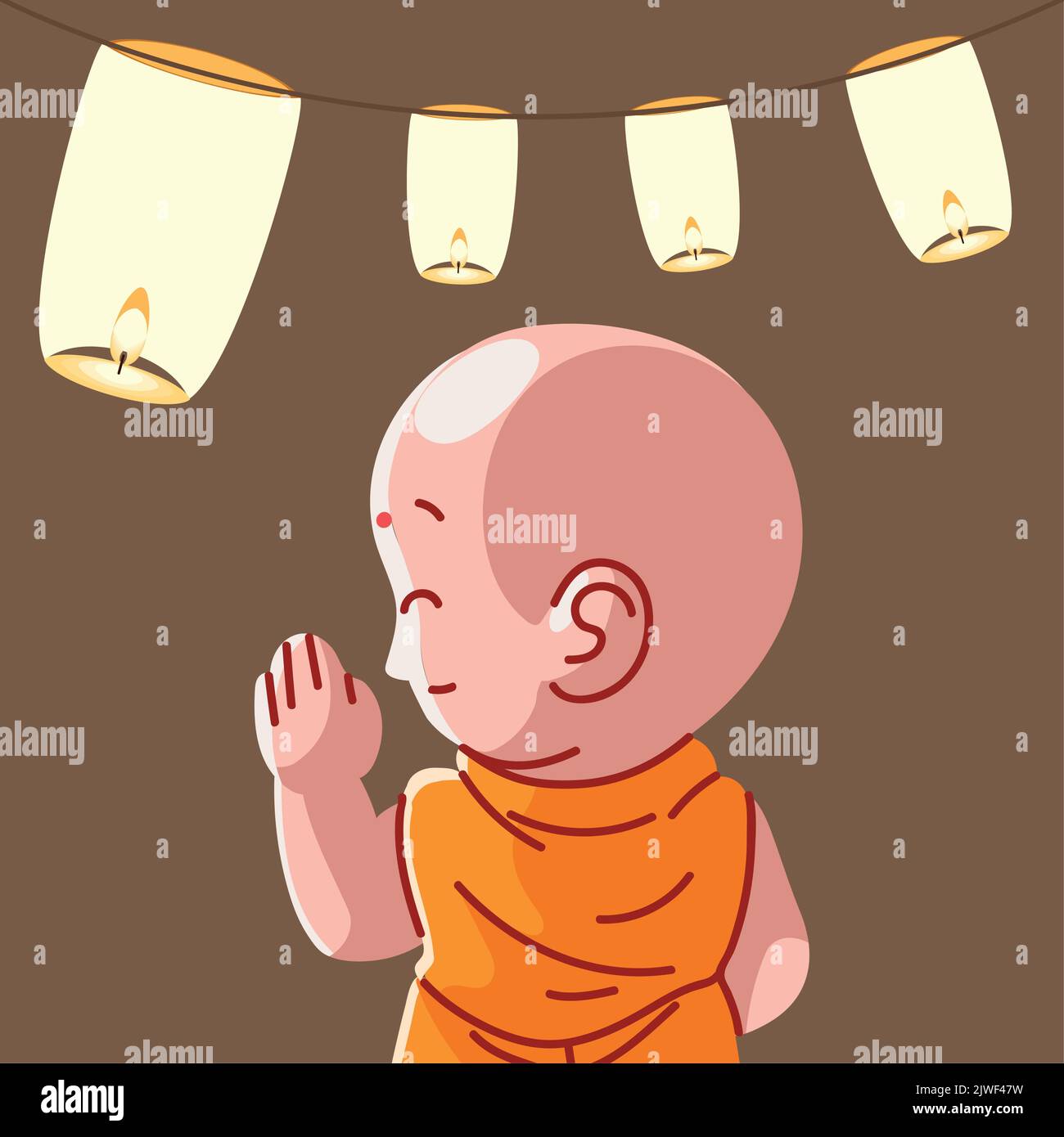 cartoon monk and lamps Stock Vector Image & Art - Alamy