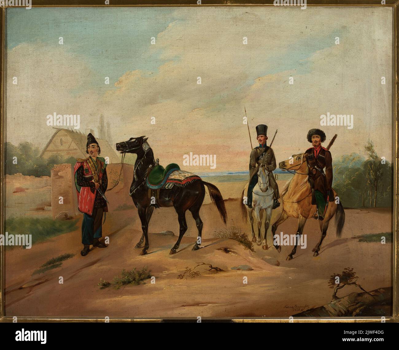 Three horsemen on the road. Brodowski, Tadeusz (1821-1848), painter ...