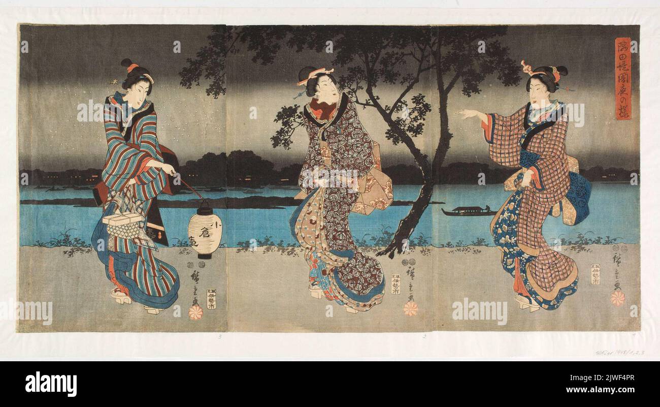 Night Cherry Blossoms on the Sumida Embankment (Sumida tsutsumi yamiyo ...