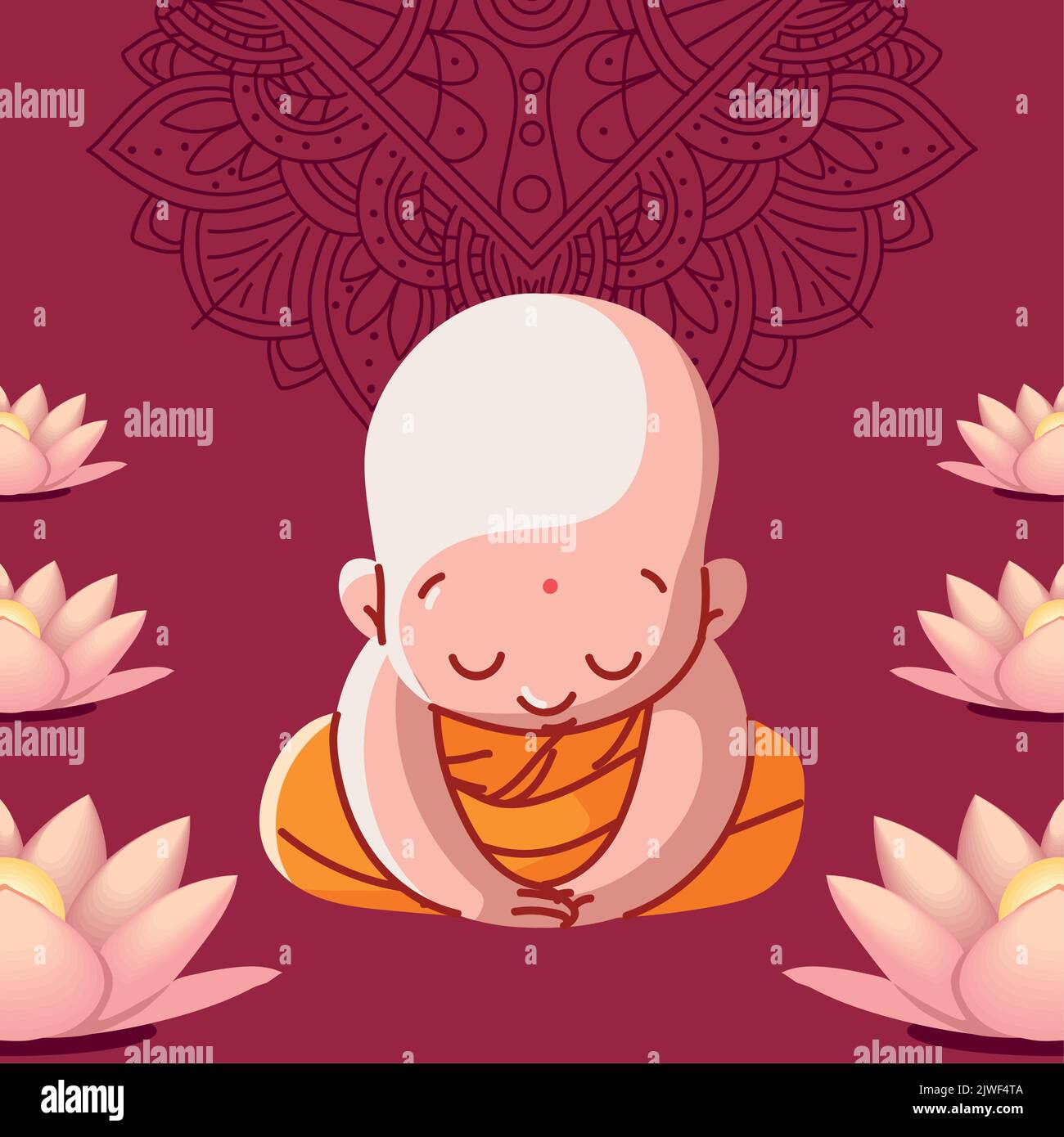 buddhist praying monk Stock Vector Image & Art - Alamy